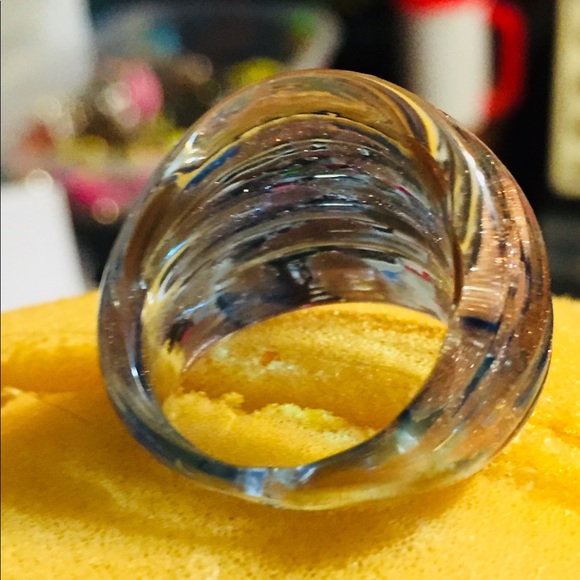 Jewelry | A Clear Wgold Specks Lucite Ring | Poshmark